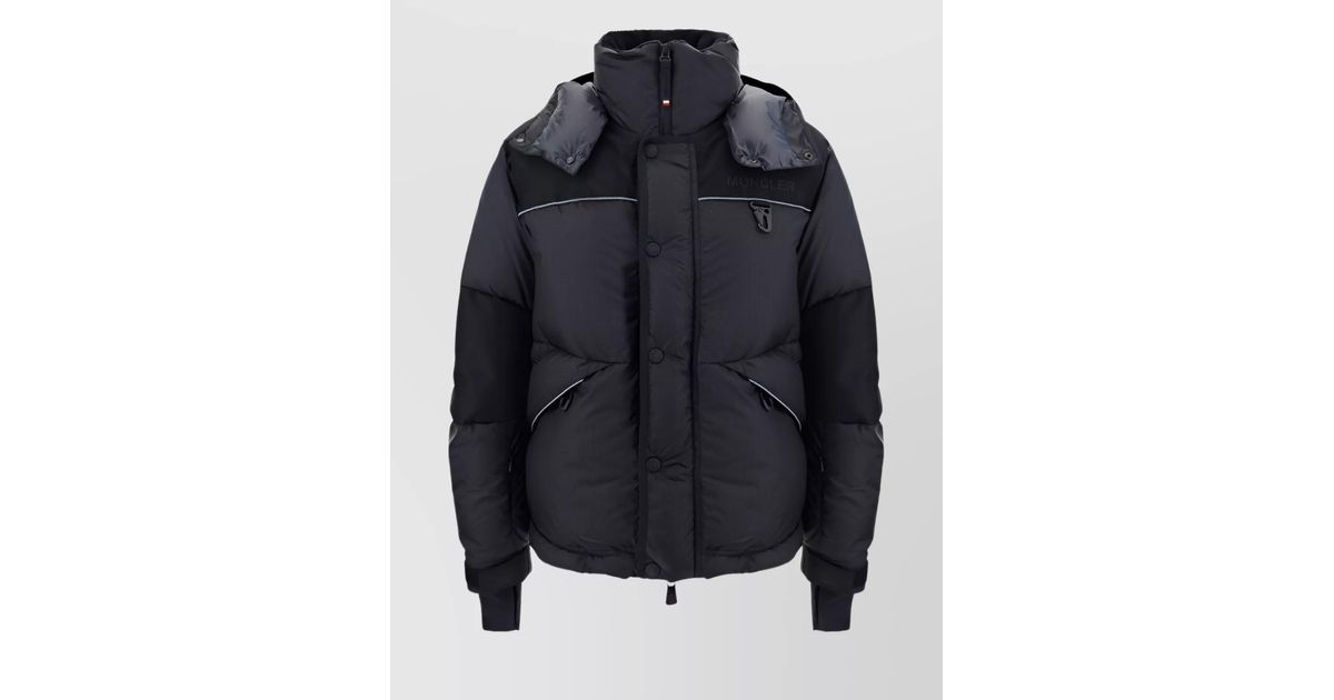 Moncler Quilted Design Down Jacket in Blue for Men | Lyst