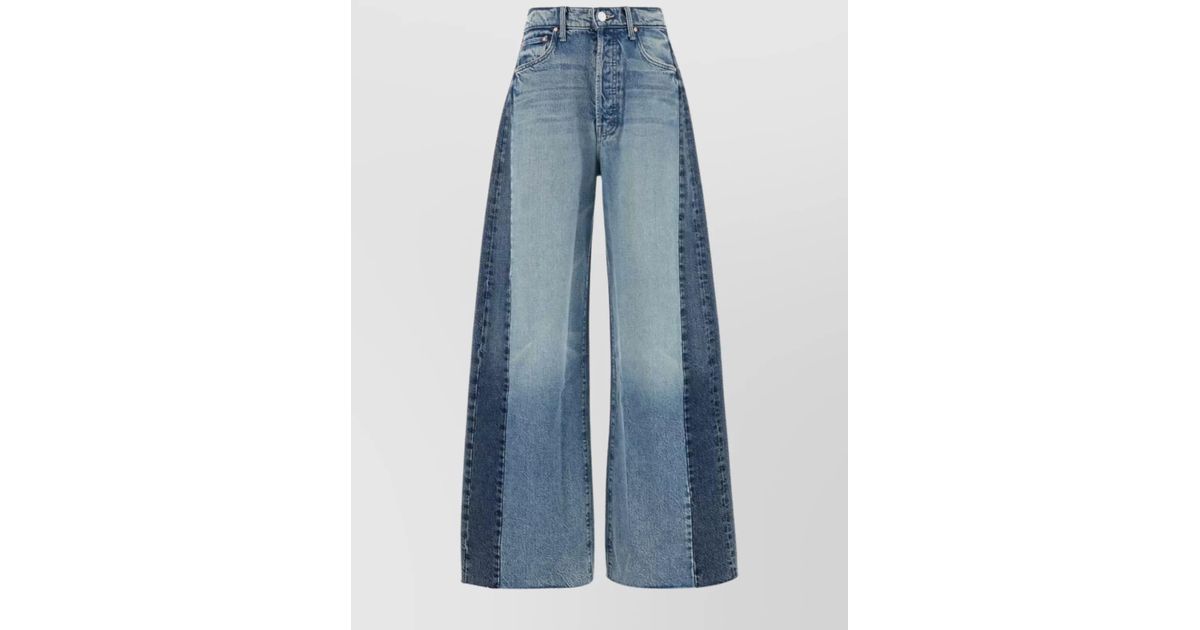 Mother Denim Two-Tone Wide-Leg Jeans in Blue | Lyst