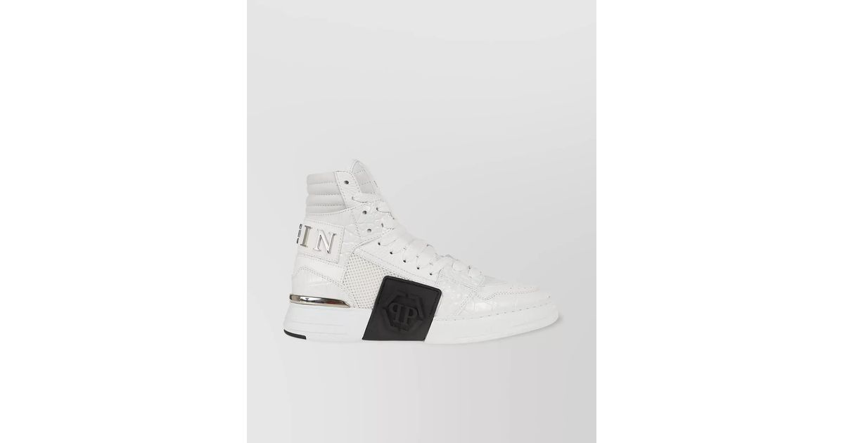 Philipp Plein Sneakers High-Top Textured Panels in White for Men | Lyst