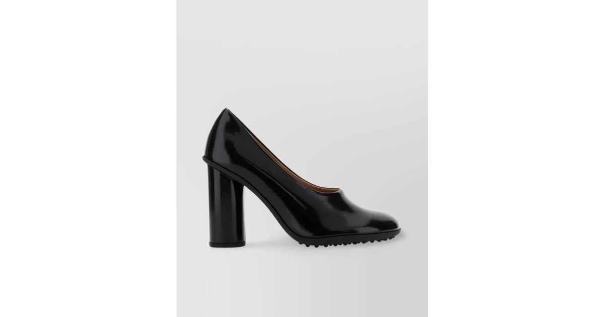 Bottega Veneta Atomic Round Toe Chunky Heel Pumps in Black | Lyst