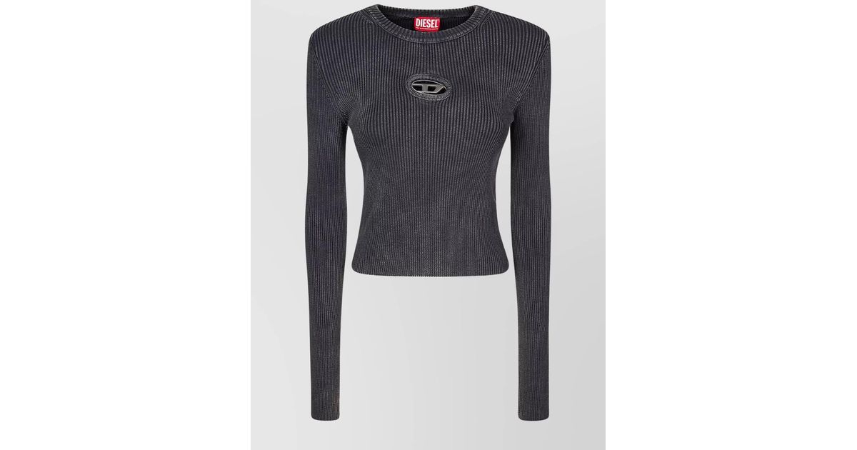 DIESEL Anchor Crew Neck Ribbed Knitwear in Blue | Lyst UK