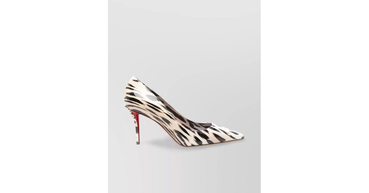 Christian Louboutin Pointed Toe Stiletto Heel Animal Print in White | Lyst