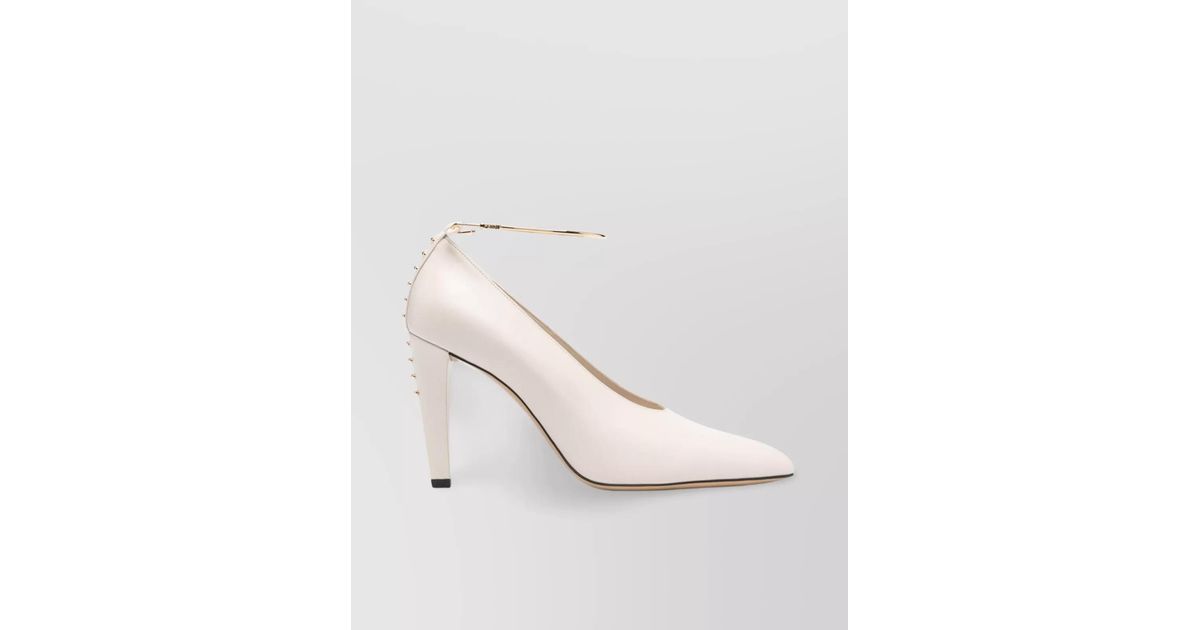 Fendi Filo Leather Stiletto Pumps in Natural | Lyst