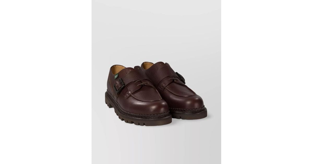 Paraboot "Chambord" Lace-Ups With Buckle Lug Sole in Brown for Men | Lyst