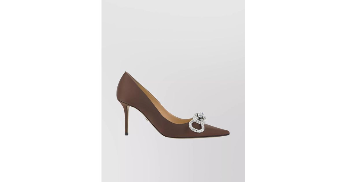 Mach & Mach Sculptural Bow Embellished Pumps in Brown | Lyst