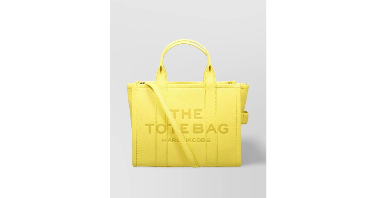 Marc Jacobs Structured Medium Tote Bag Handles in Yellow | Lyst