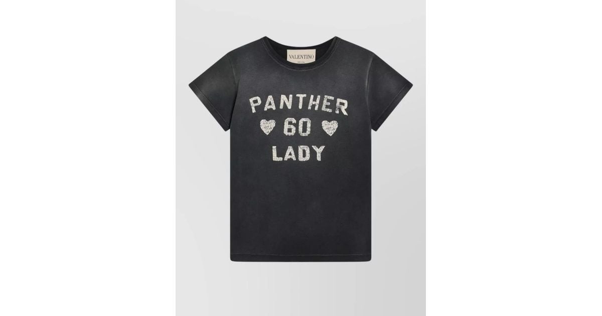 Valentino Garavani Panther Lady Crew Neck Graphic T-Shirt in Black ...