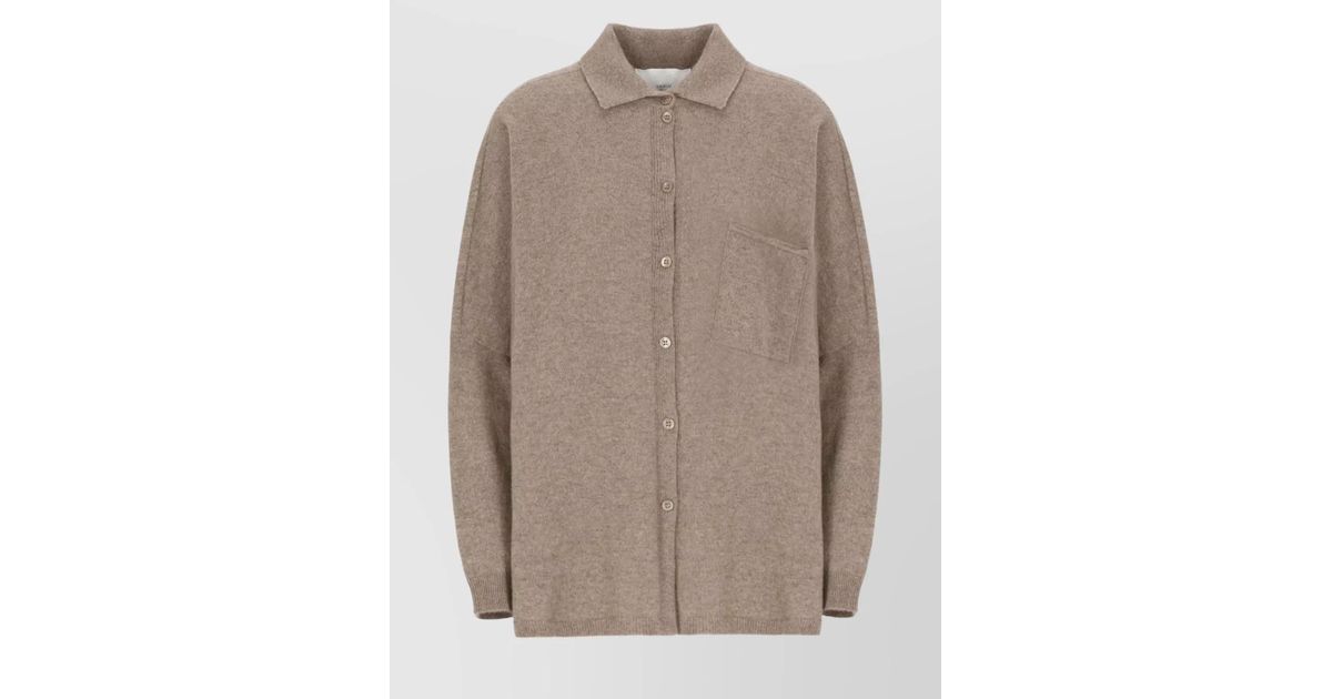 Vanisé Long Sleeve Cardigan Pockets in Brown | Lyst UK
