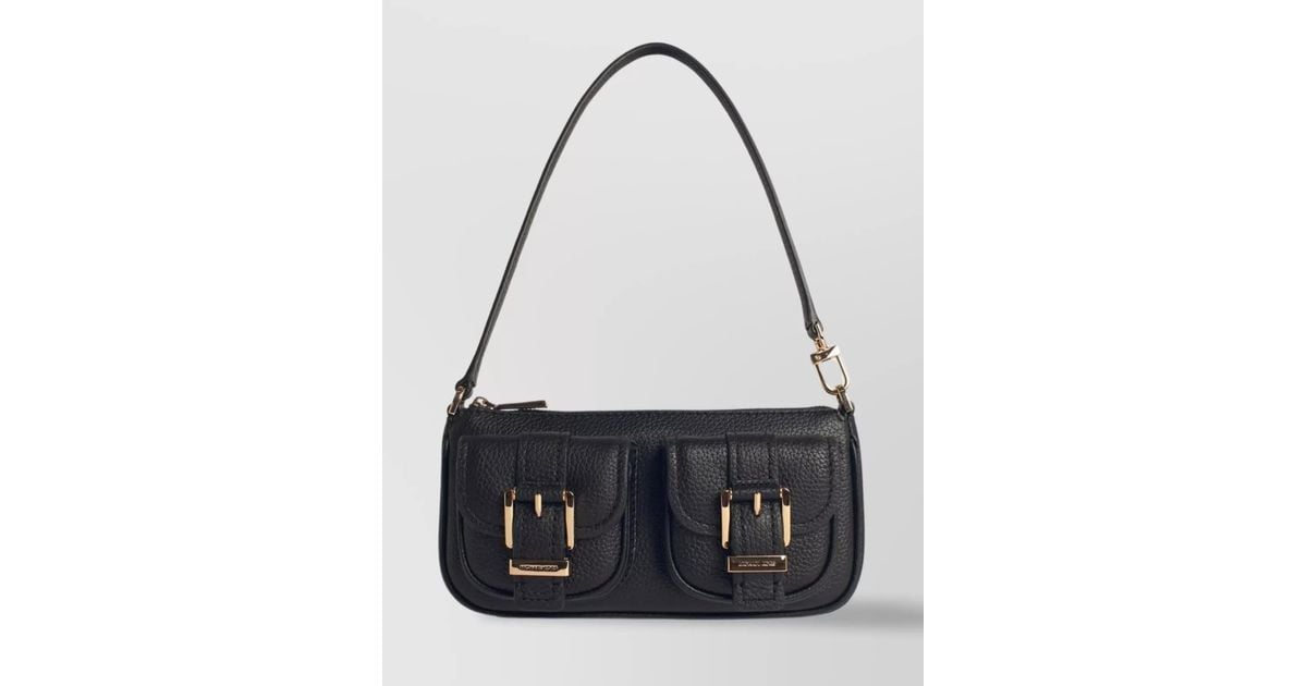 MICHAEL Michael Kors 'Zoe' Leather Shoulder Bag in Black | Lyst UK