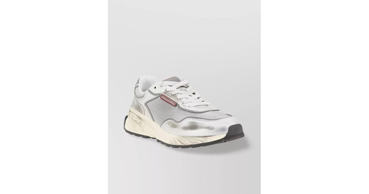 DSquared² Sprinter Sneakers Metallic Finish in White for Men | Lyst