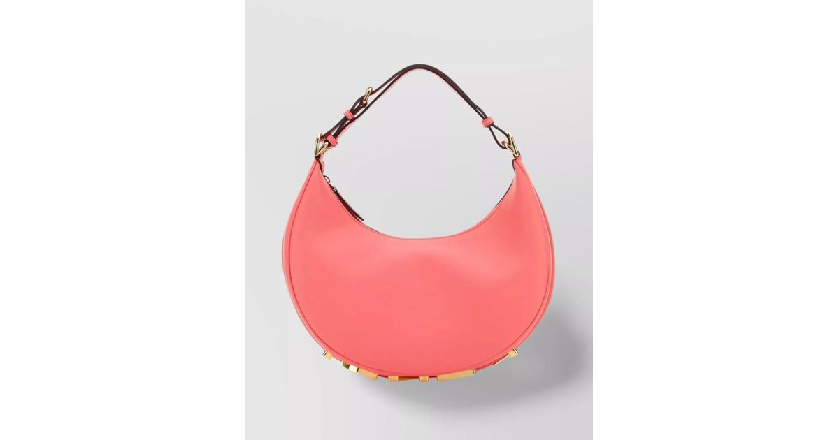 Fendi Curved Shape Small Leather Handbag in Pink | Lyst