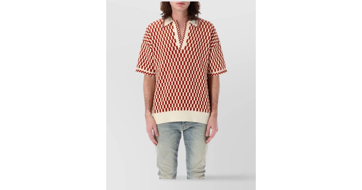 Amiri Oversized Checkered Polo Short Sleeves for Men | Lyst