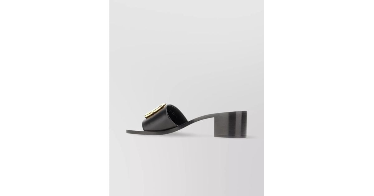 Givenchy Leather Mules With Block Heel And-Tone Hardware | Lyst
