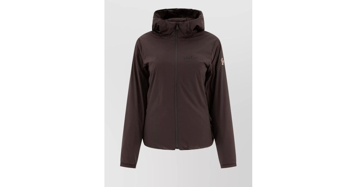 Moncler "Master" Jacket Hooded Side Pockets in Black | Lyst