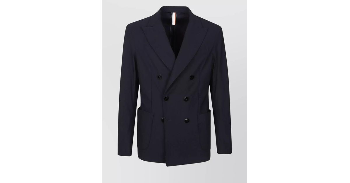 Pmds Double-Breasted Jacket With Back Vent Detail in Blue for Men | Lyst UK