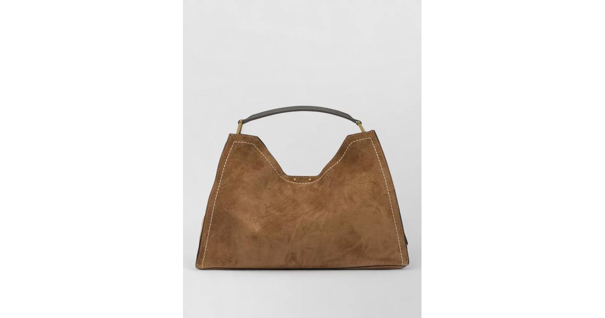 Gianni Chiarini Shoulder Bag Contrast Stitching Detachable Strap in ...