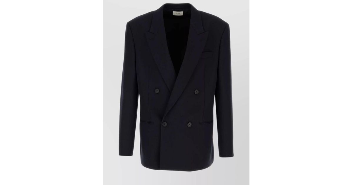 The Row Wool Jacket Featuring Button Detailing in Blue for Men | Lyst UK