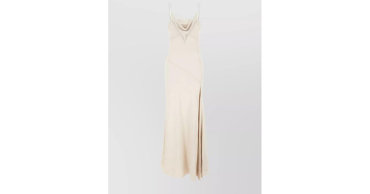 Isabel Marant Long-Cut Slip Dress Cut-Out Detail in White | Lyst UK