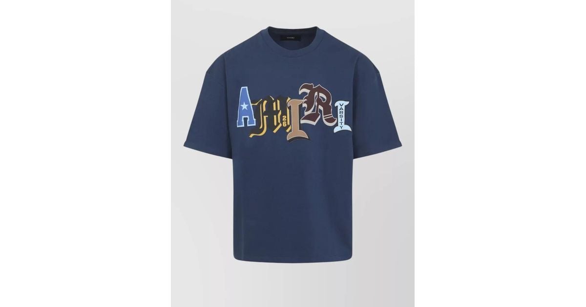Amiri Varsity Patch Oversized Graphic Logo T-Shirt in Blue for Men ...