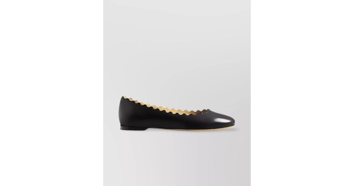 Chloé 10Mm Heel Pointed Toe Ballet Flats in Black | Lyst