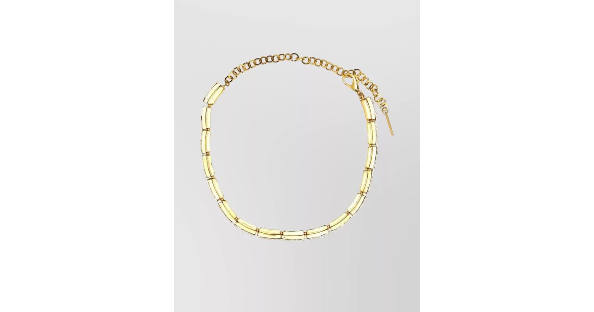 Alessandra Rich Adjustable Chain Link Metal Choker With Two-Tone Design ...