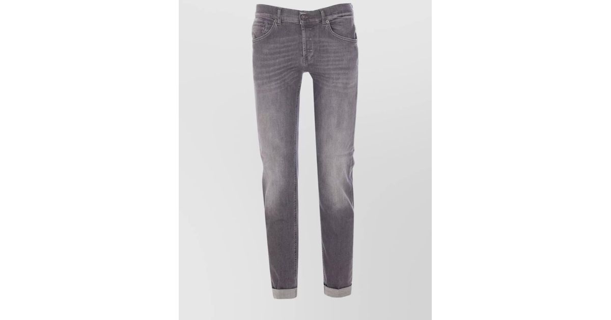 Dondup Straight Leg Trousers Belt Loops in Grey for Men | Lyst UK