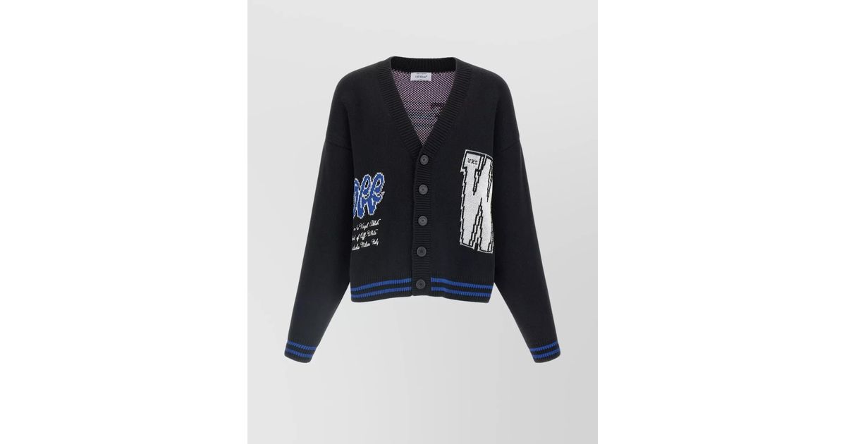 Off-White c/o Virgil Abloh Ribbed Cuff Cardigan Featuring Graphic ...