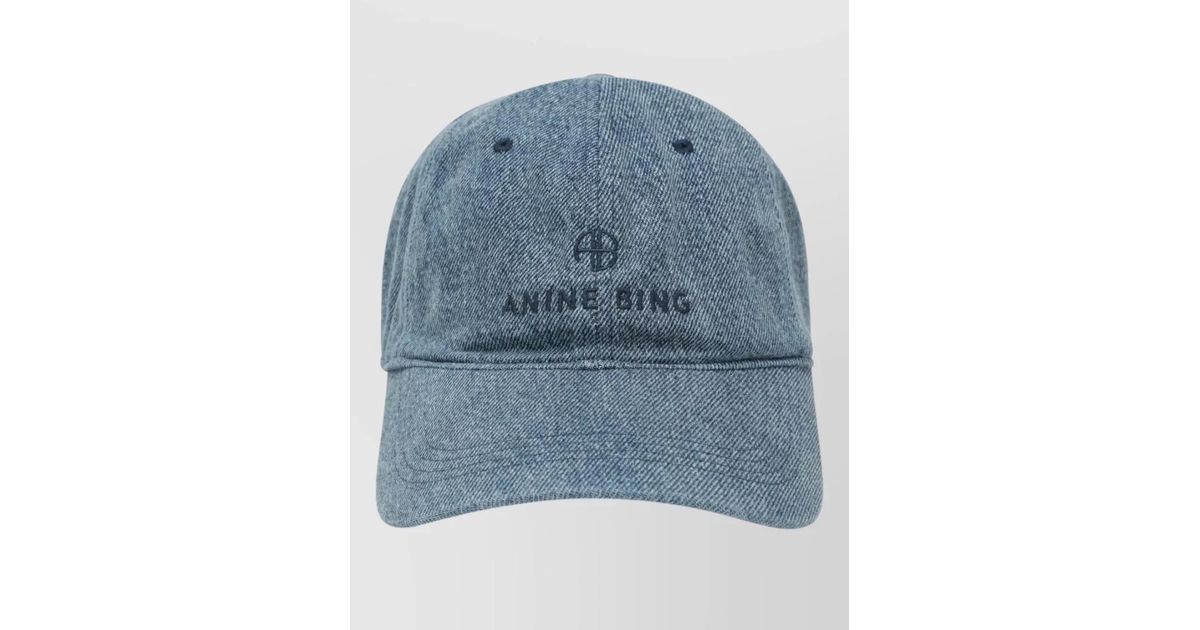 Anine Bing Denim Baseball Cap Curved Brim Eyelets in Blue | Lyst UK