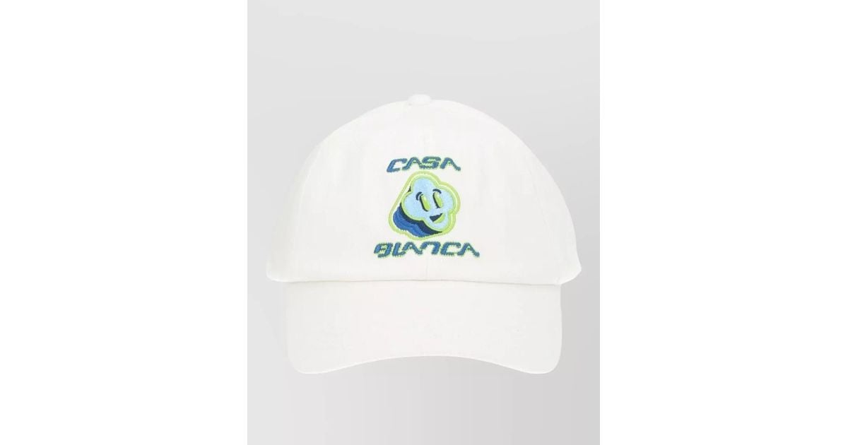 CASABLANCA Logo Baseball Hat Curved Brim Design in White for Men | Lyst UK