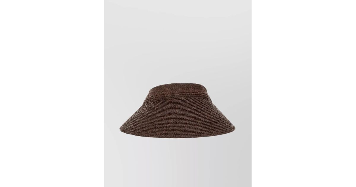 Helen Kaminski Wide Brim Woven Texture Hat in Brown | Lyst