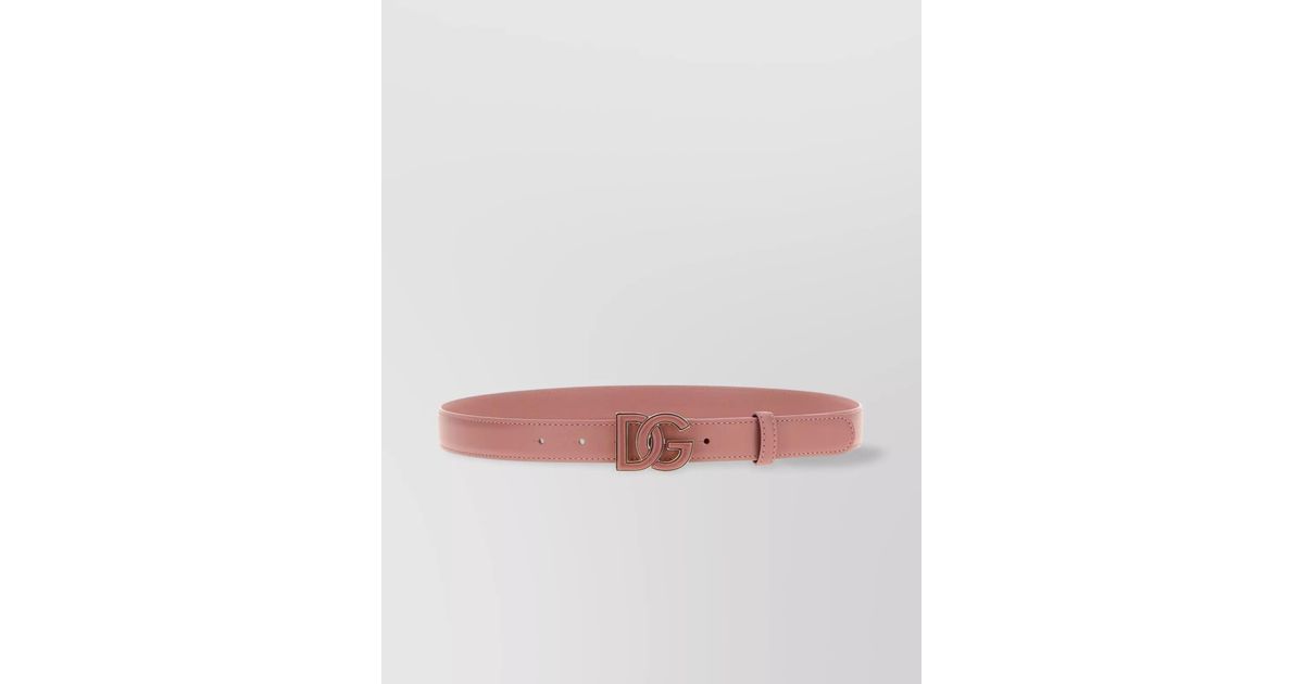 Dolce & Gabbana Brand Logo Adjustable Length Belt in Pink | Lyst