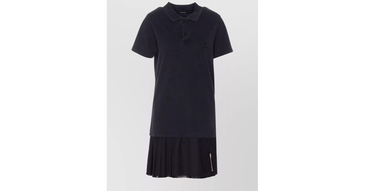 Balenciaga Dress With Pleated Hem And Safety Pin Detail in Blue | Lyst