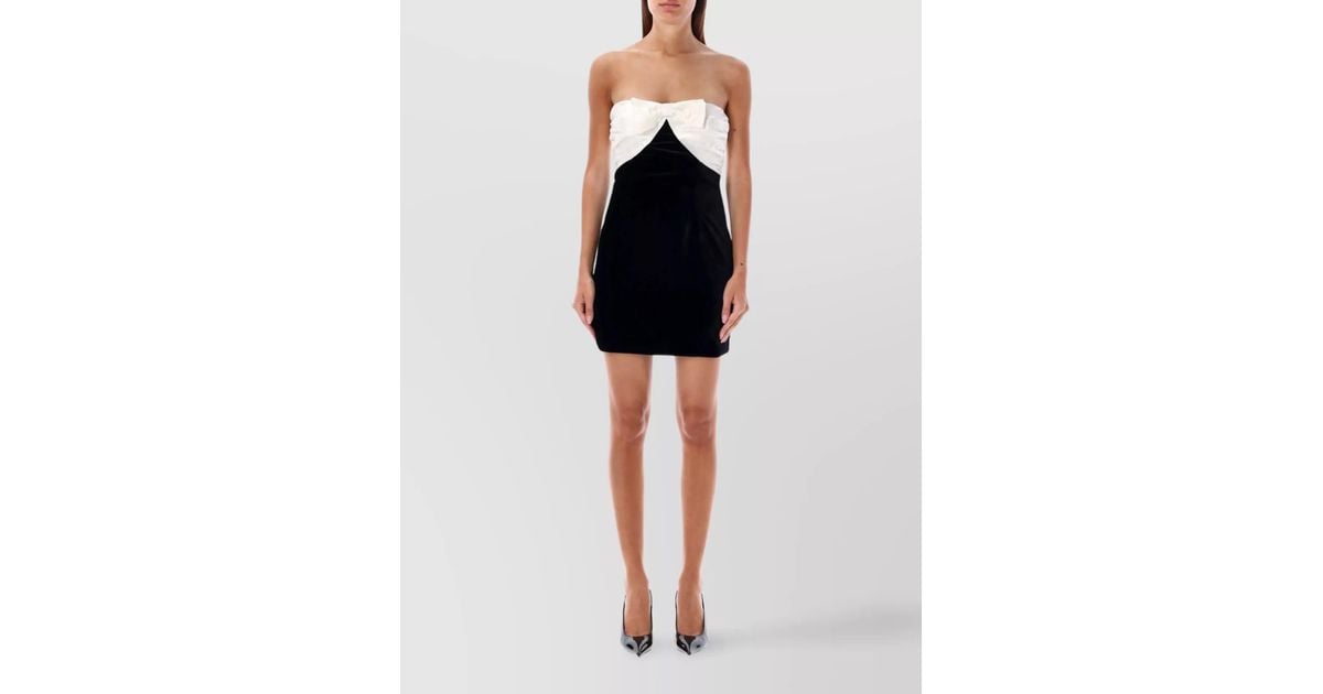 Alessandra Rich Silk Mini Dress in Black | Lyst
