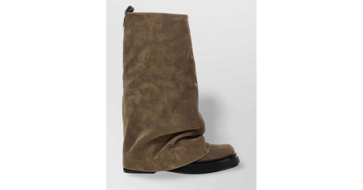 The Attico 'Combat' Boots With Pull Tab And Rubber Sole in Natural ...