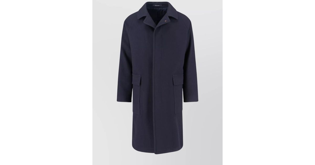 Tagliatore Long Length Jacket Flap Pockets in Blue for Men | Lyst UK