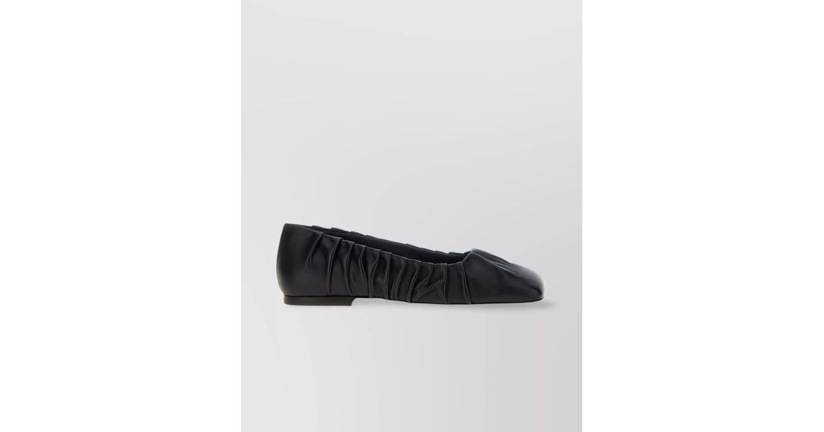 Balmain 'Eden' Ballet Flats With Ruched Square Toe | Lyst