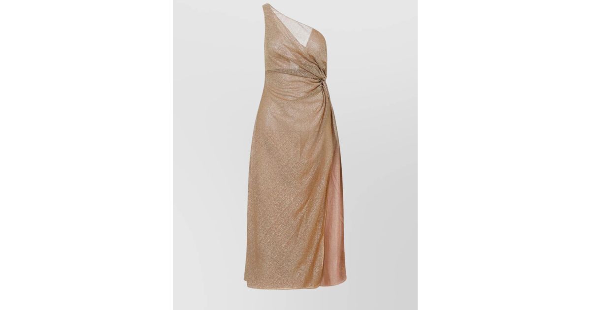 Oséree Lumier Knot One-Shoulder Dress in Natural | Lyst UK