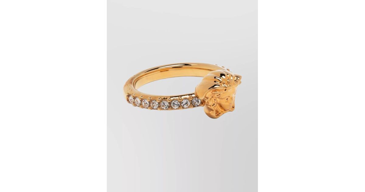 Versace Crystal Medusa Head Ring in Metallic | Lyst