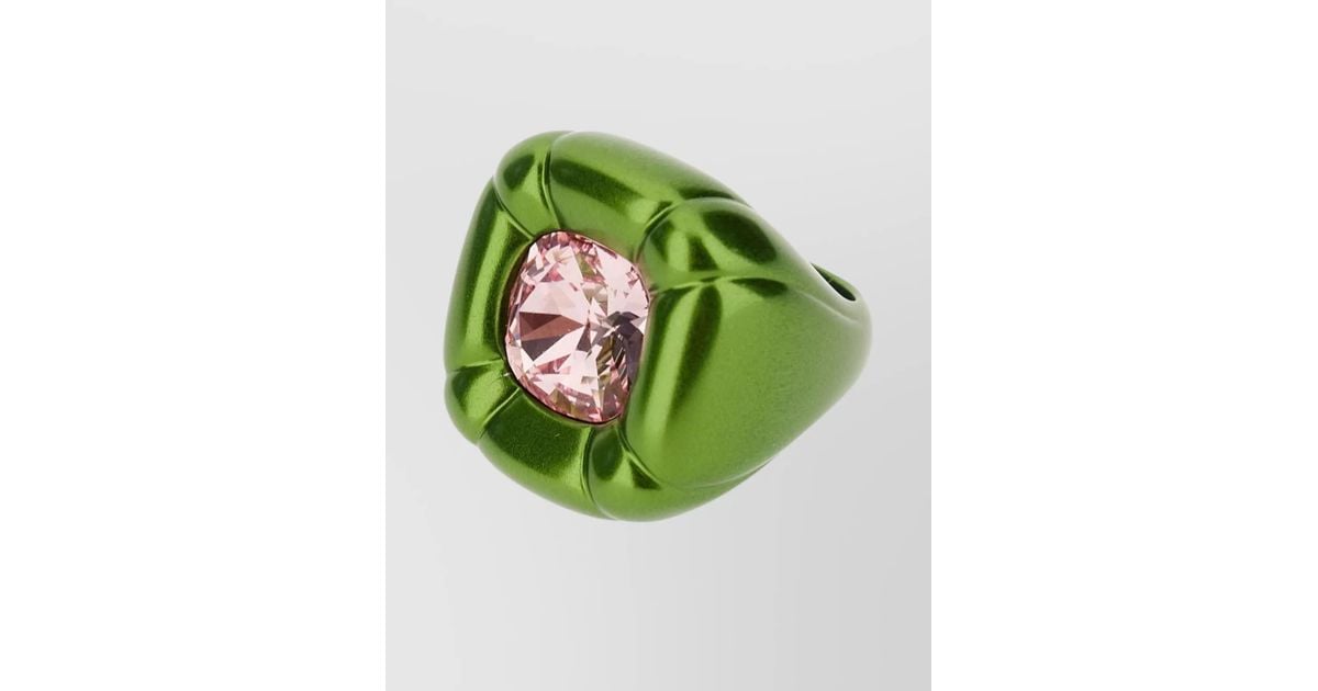 Swarovski Bold Chunky Rings With Stone in Green | Lyst