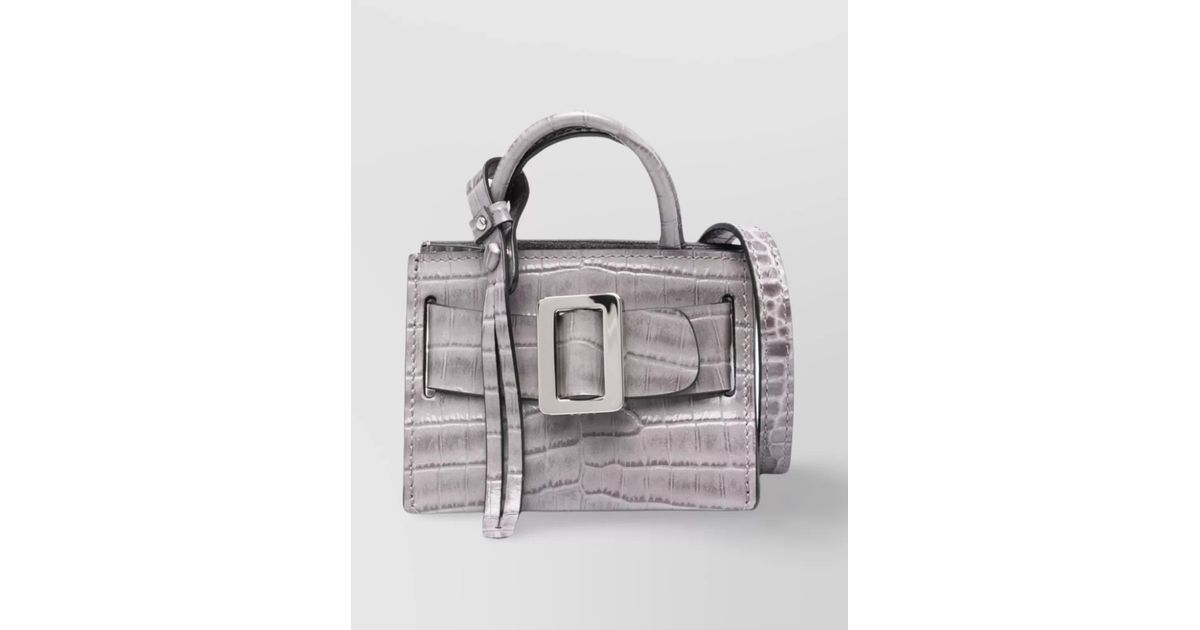 Boyy Charm Mini Bag Crocodile Effect in Gray | Lyst