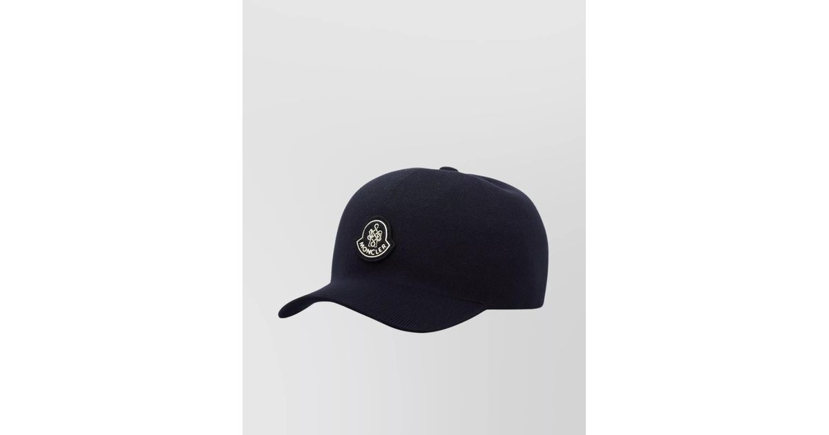 Moncler Curved Peak Ribbed Texture Brim Hat in Blue for Men | Lyst