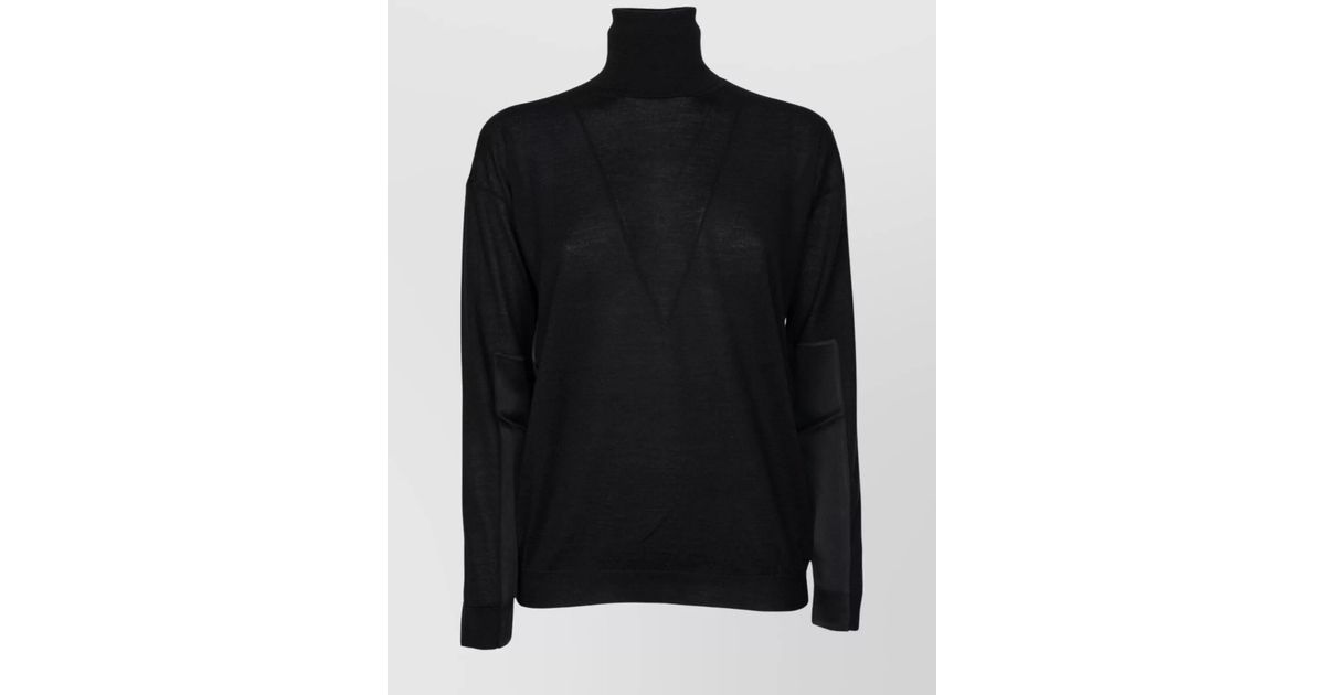 Tom Ford High Neck Knitwear Sheer Panels in Black | Lyst
