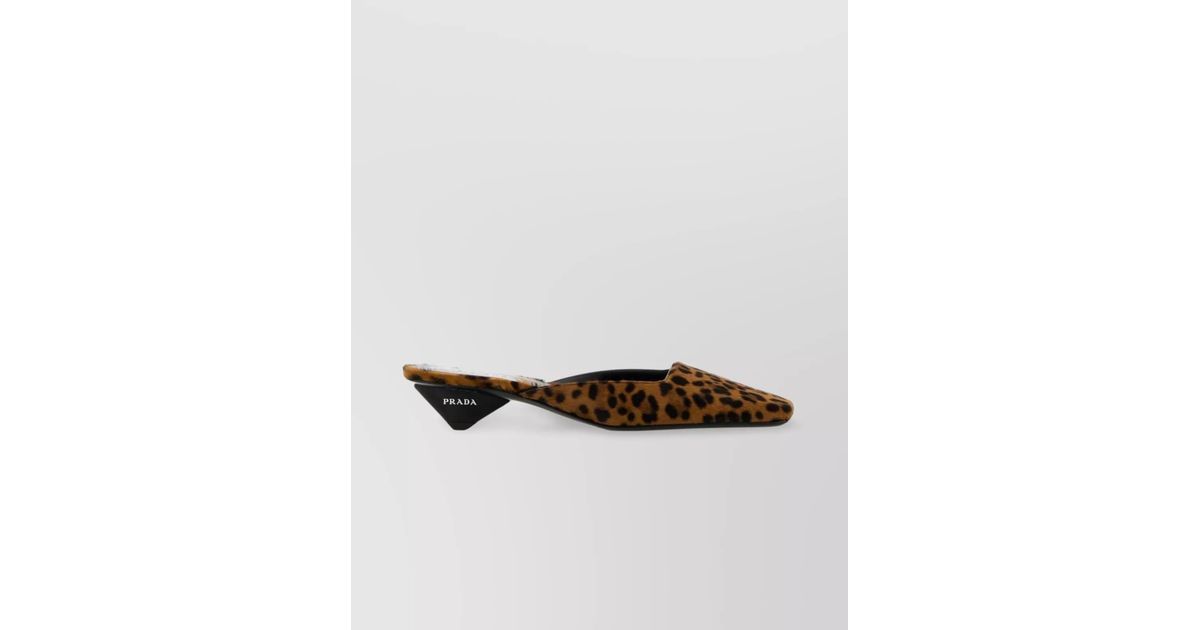Prada Leopard Print Calf Hair Mules | Lyst