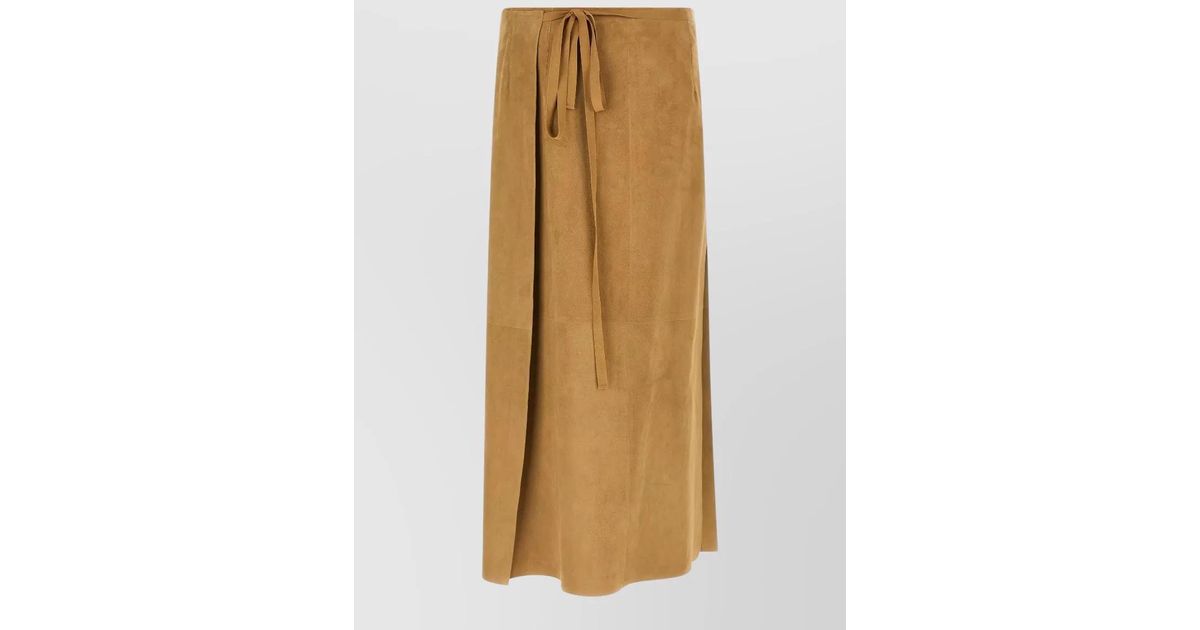 The Row Danas Skirt Seam Detailing Side Slit Wrap in Natural | Lyst UK