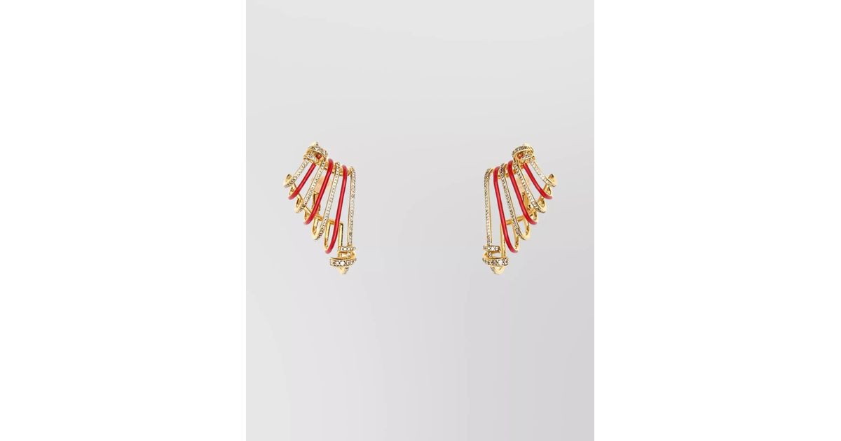 Fendi Two-Tone Metal Spiral Ear Cuff in White | Lyst