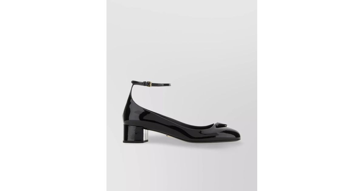 Prada Chic Block Heel Leather Pumps in White | Lyst