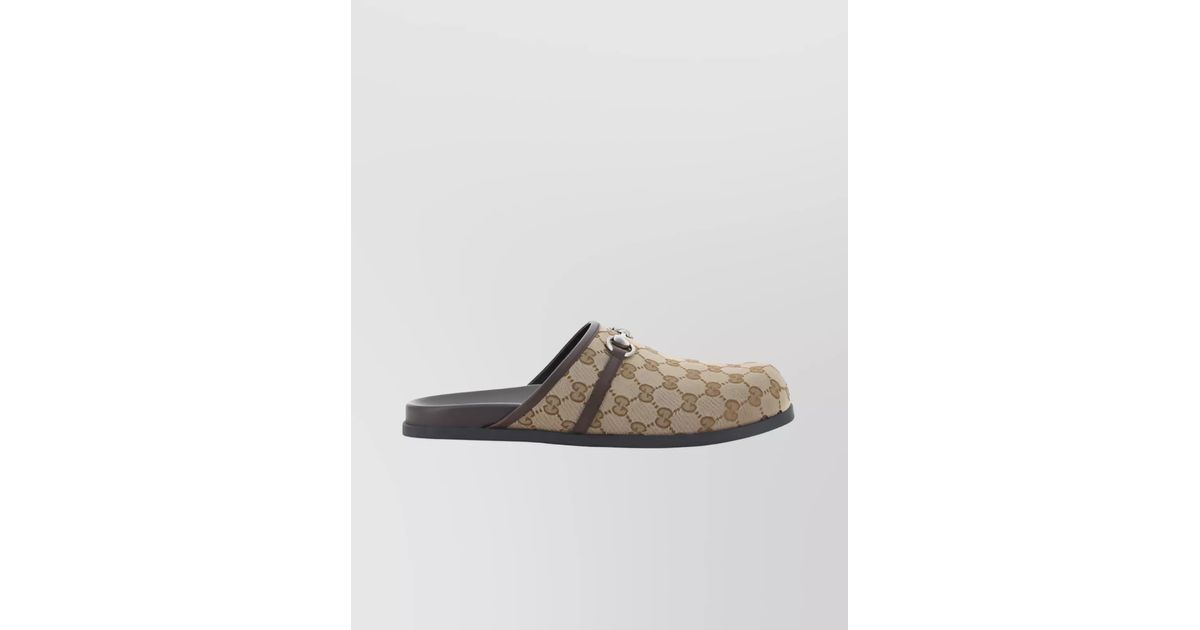 Gucci Gg Pattern Horsebit Jacquard Mules in Brown for Men | Lyst