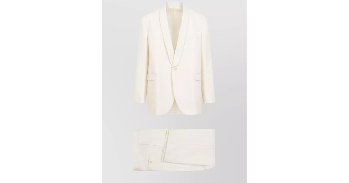 Celine Wool Suit With Belt Loops And Padded Shoulders in White for Men ...