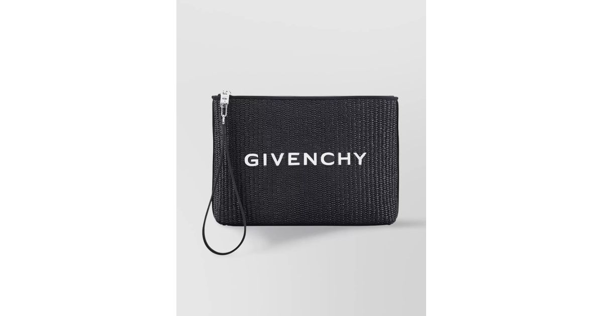 Givenchy Raffia Clutch Bag With Textured Finish And Wrist Strap in ...