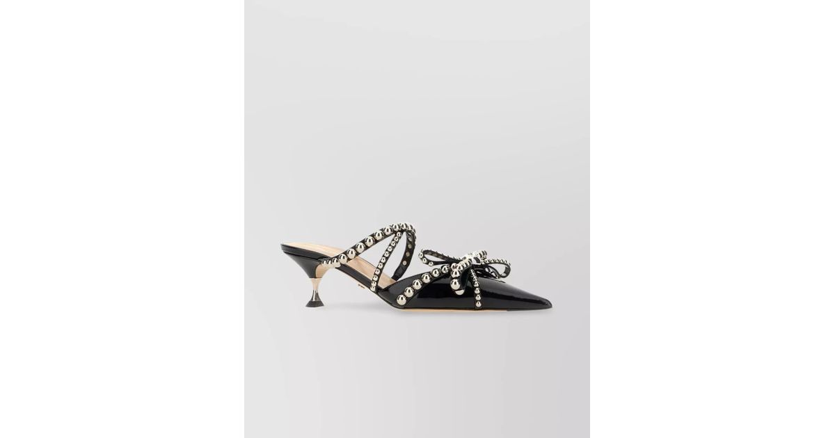 Mach & Mach Studded Patent Leather Mules in Metallic | Lyst